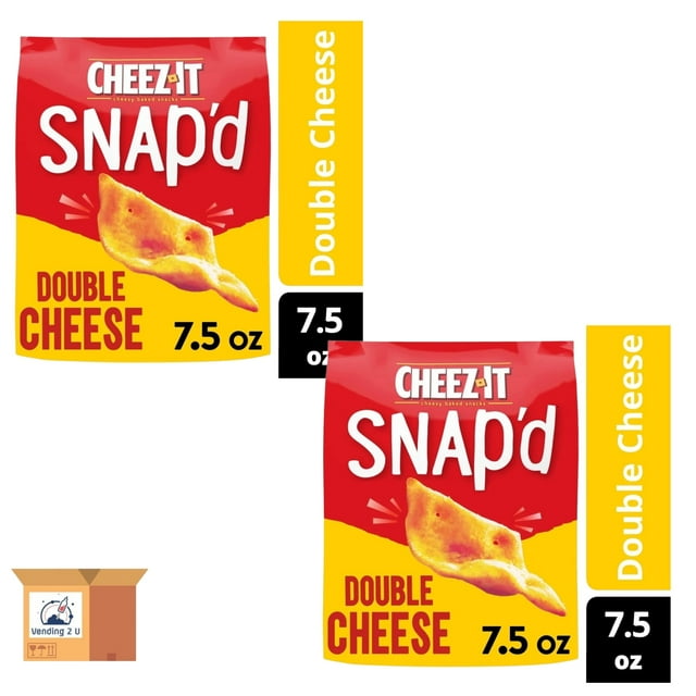 ( 2 Pack ) Cheez-It Snap'd Crackers Cheesy Baked Snacks, Double Cheese ...