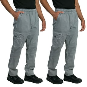 Chef Code Modern Slim Fit Chef Pants with Zipper Cargo Pockets, Elastic ...