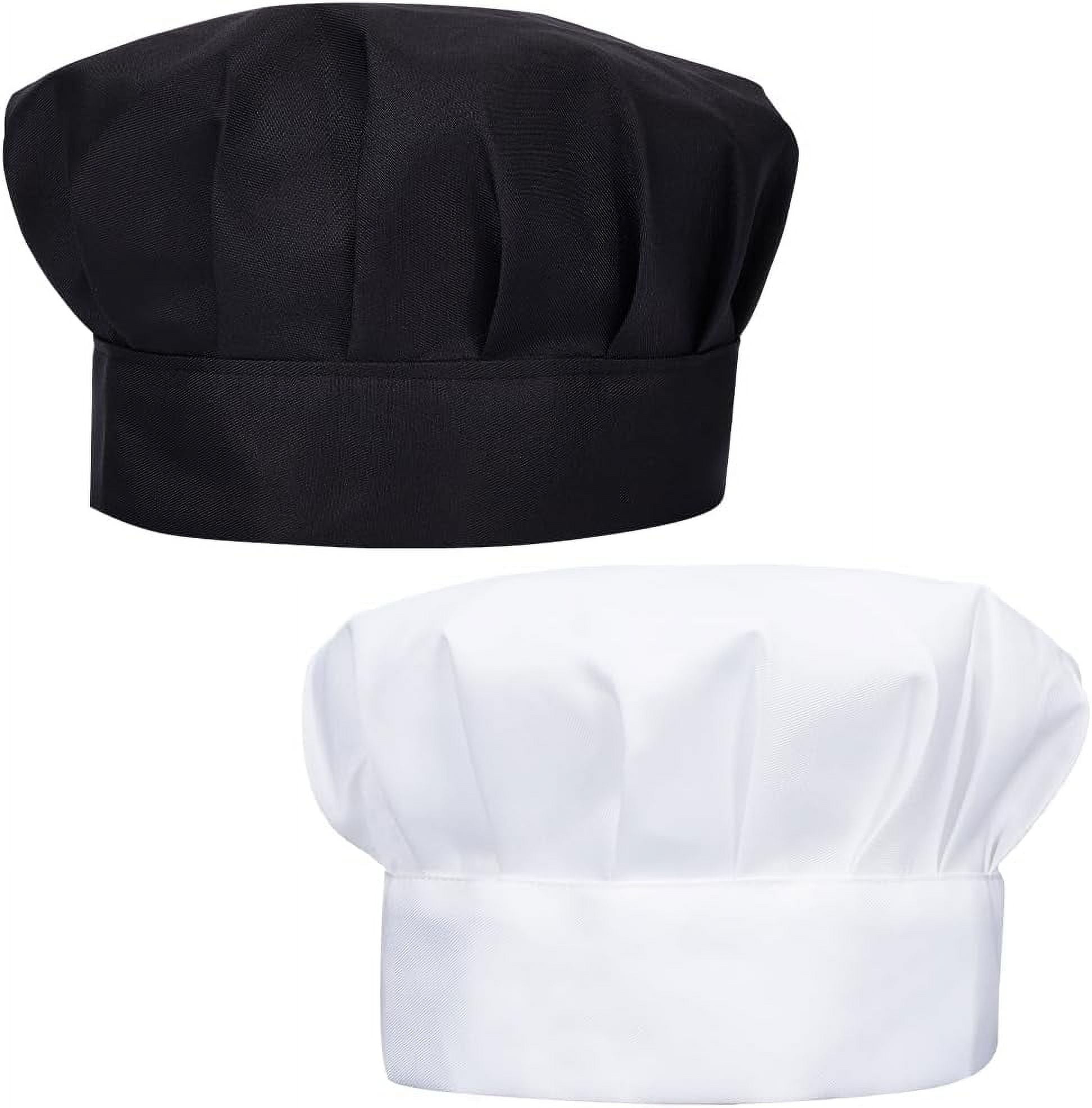 2 Pack Chef Hat Cotton Chef Cap Adjustable Elastic Adult Cooking Hats ...