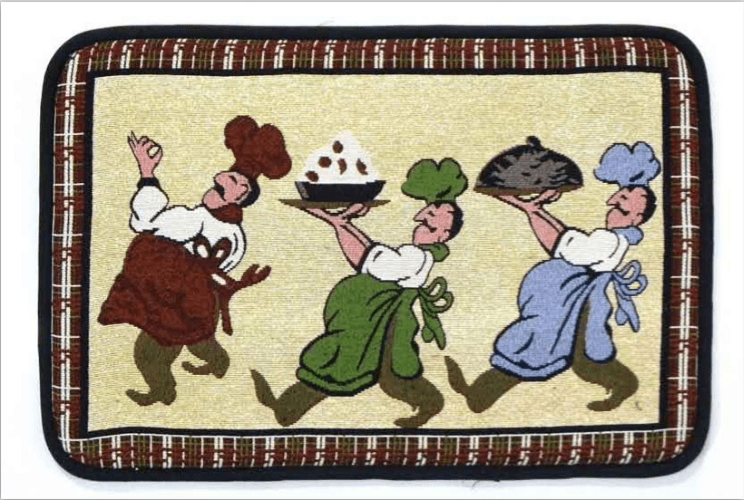 2 Pack Chef's Collection Memory Foam Tapestry Kitchen Mats - Dot Latex ...