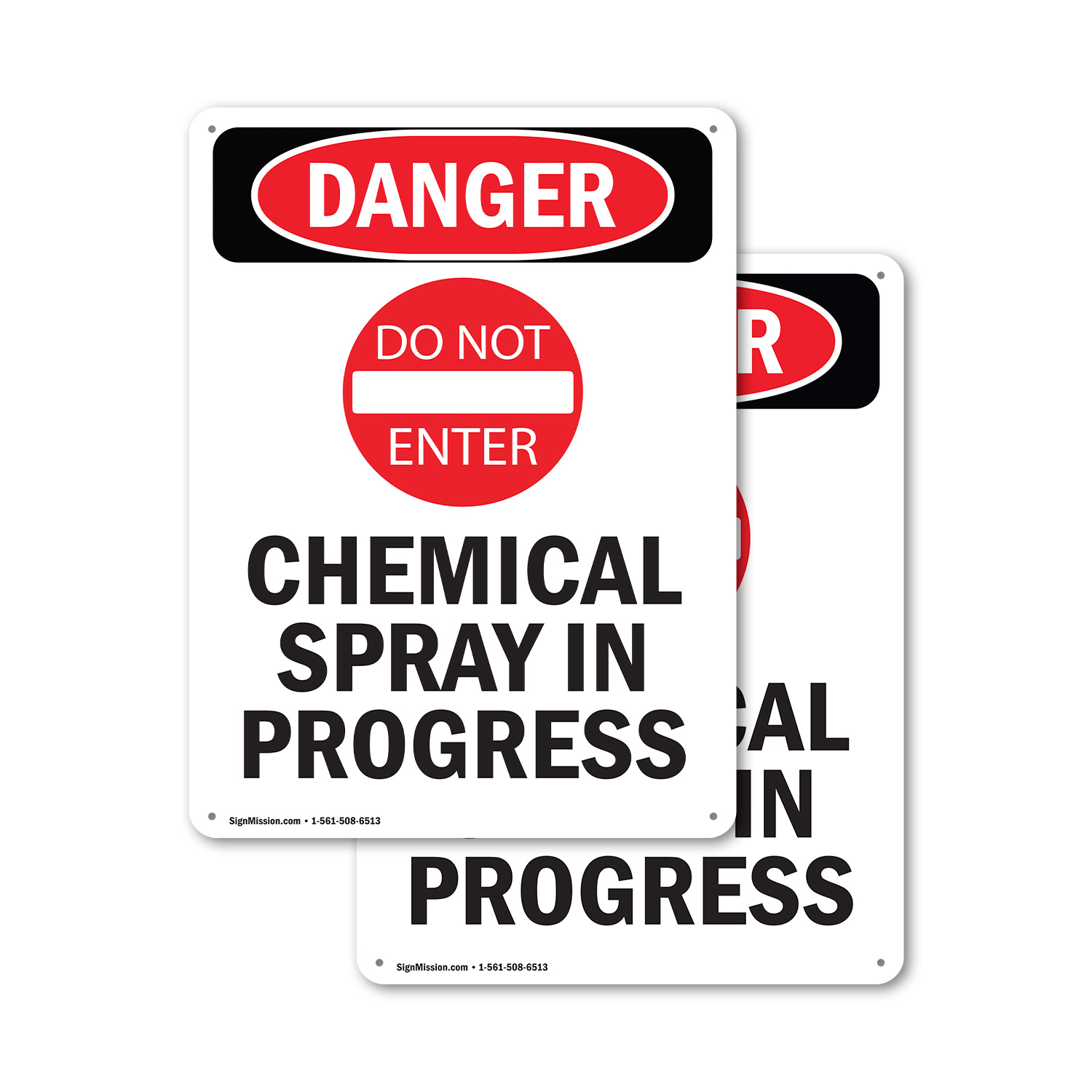 (2 Pack) Chemical Spray In Progress OSHA Danger Sign 18 Inch X 24 Inch ...