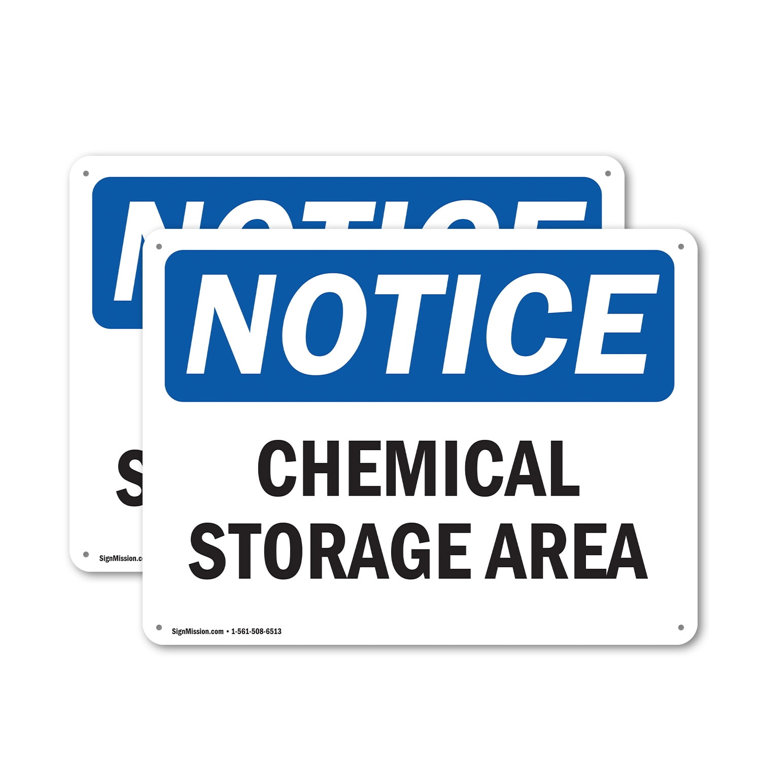 (2 Pack) Chemical Storage Area OSHA Notice Sign 18 Inch X 12 Inch ...