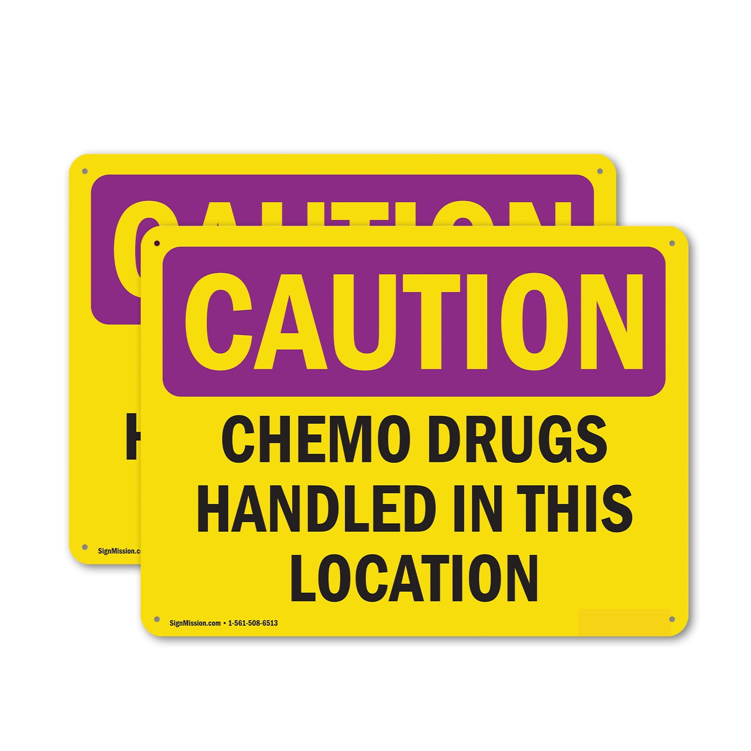 (2 Pack) Chemo Drugs Handled In This Location OSHA Caution Radiation ...
