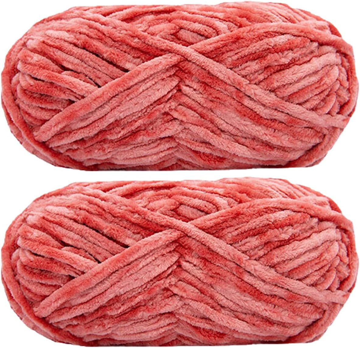 2 Pack Chenille Velvet Yarn Knitting Wool Thick Warm Crochet Knitting ...