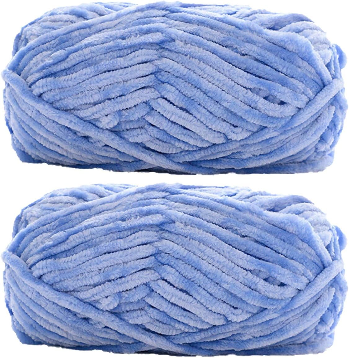 2 Pack Chenille Velvet Yarn Knitting Wool Thick Warm Crochet Knitting ...