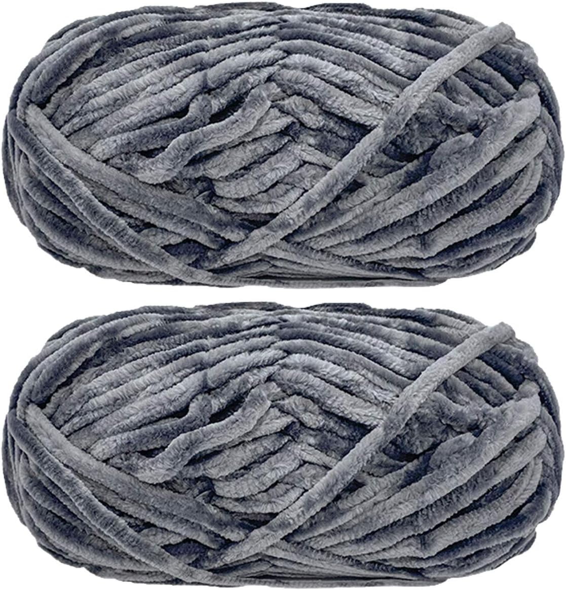 2 Pack Chenille Velvet Yarn Knitting Wool Thick Warm Crochet Knitting ...