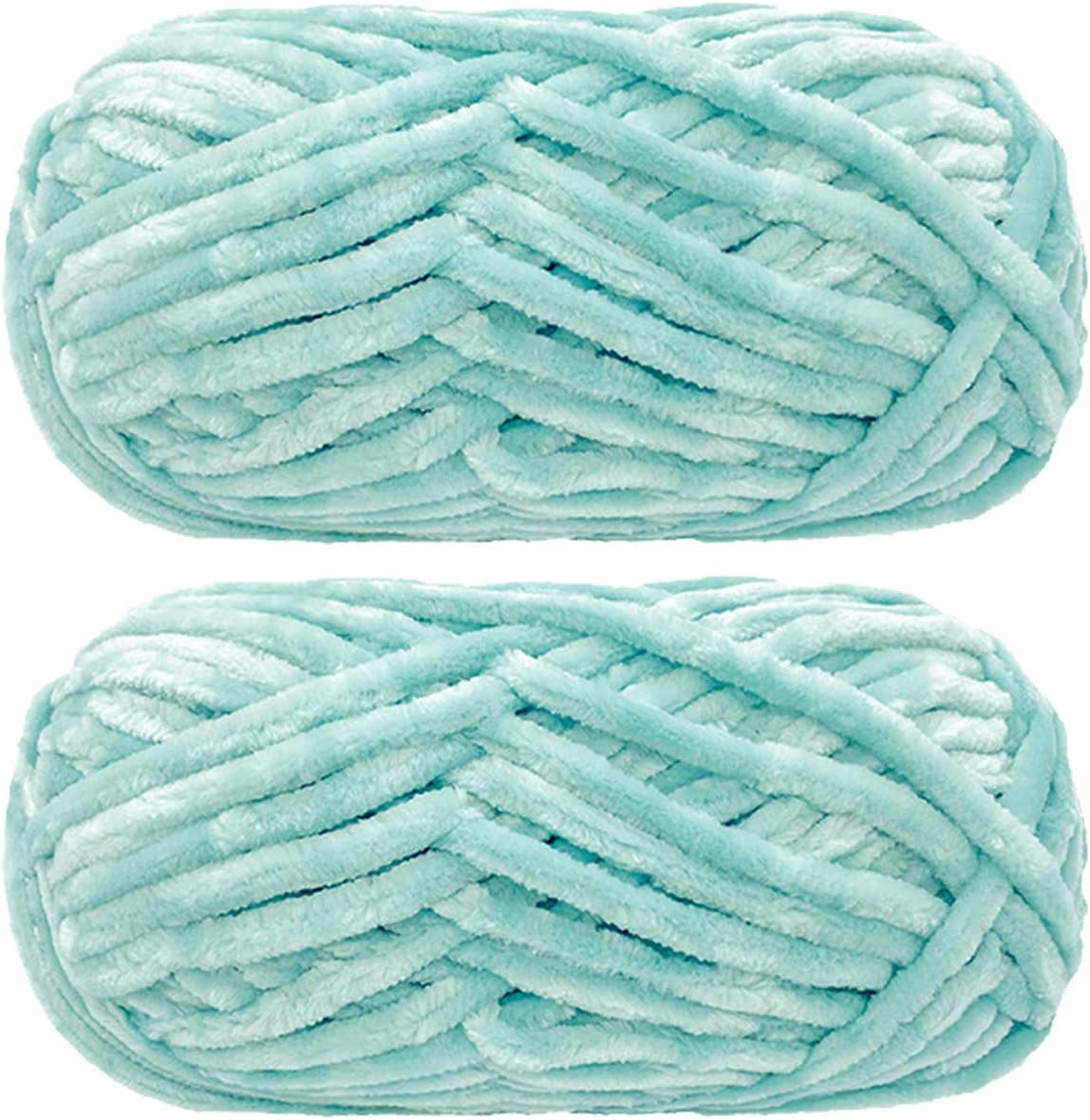 2 Pack Chenille Velvet Yarn Knitting Wool Thick Warm Crochet Knitting ...