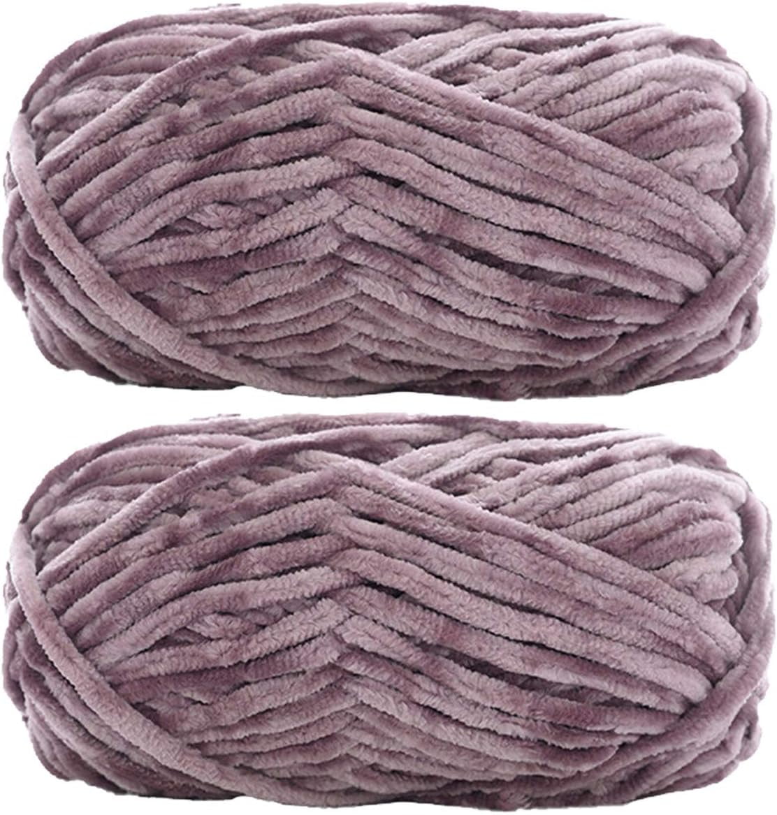 2 Pack Chenille Velvet Yarn Knitting Wool Thick Warm Crochet Knitting ...