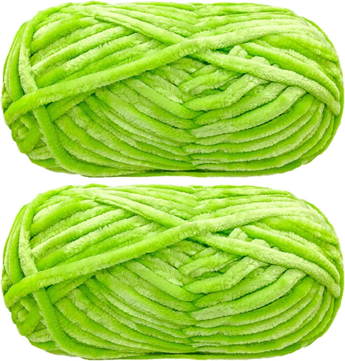 2 Pack Chenille Velvet Yarn Knitting Wool Thick Warm Crochet Knitting ...