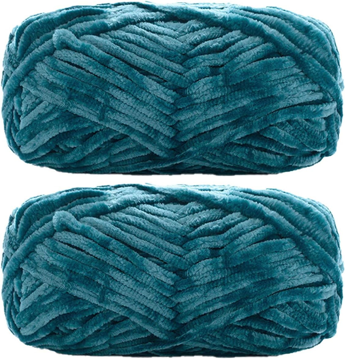 2 Pack Chenille Velvet Yarn Knitting Wool Thick Warm Crochet Knitting ...