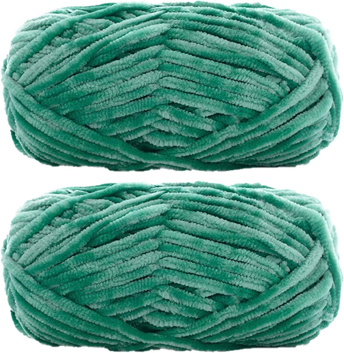 2 Pack Chenille Velvet Yarn Knitting Wool Thick Warm Crochet Knitting ...