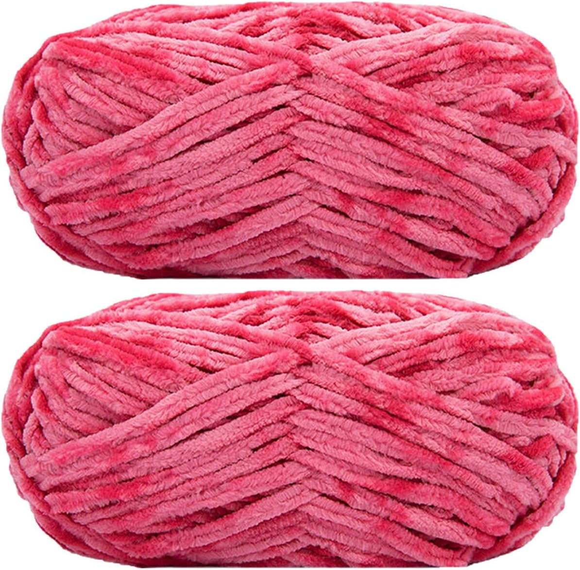 2 Pack Chenille Velvet Yarn Knitting Wool Thick Warm Crochet Knitting ...