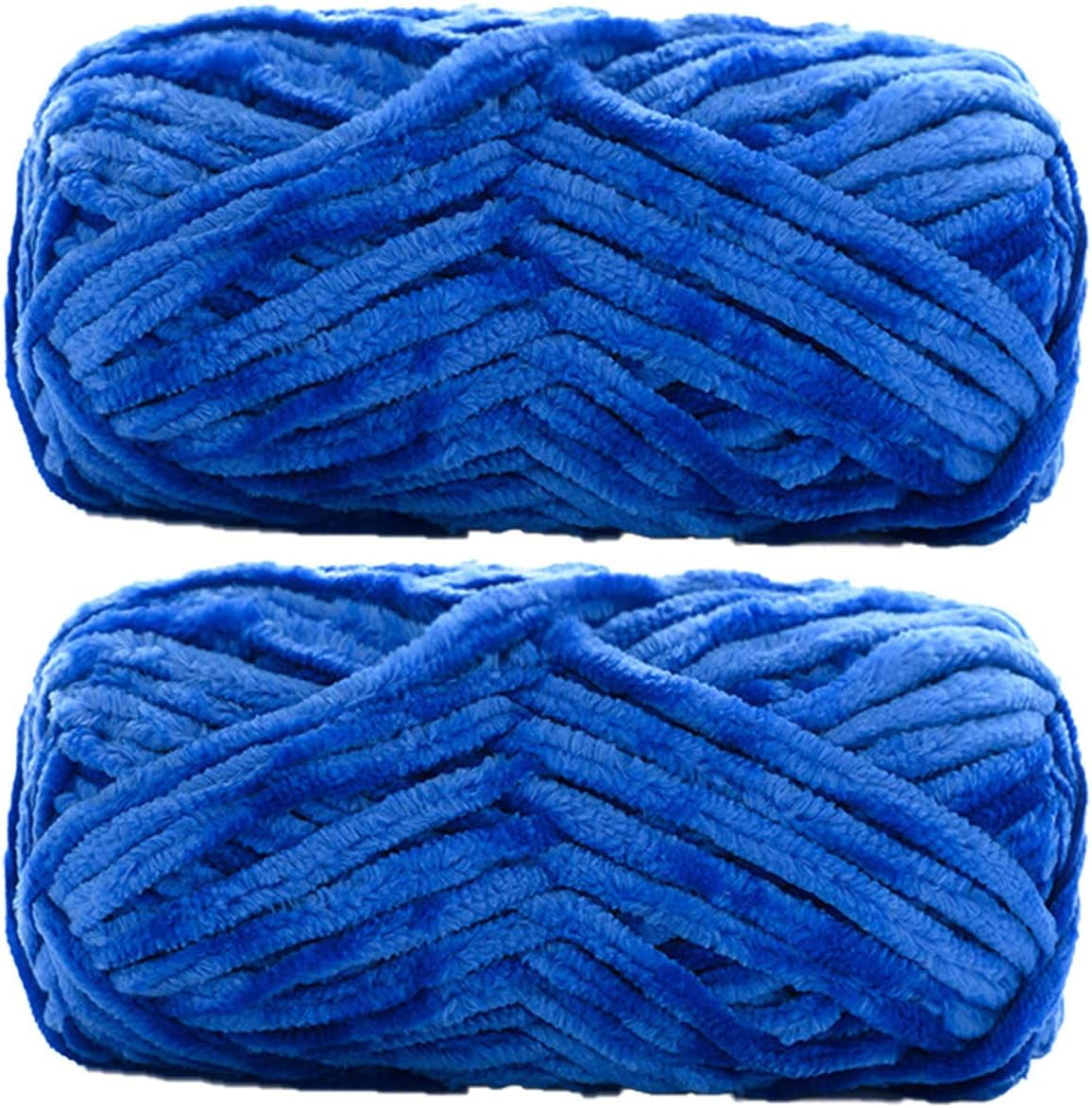 2 Pack Chenille Velvet Yarn Knitting Wool Thick Warm Crochet Knitting ...