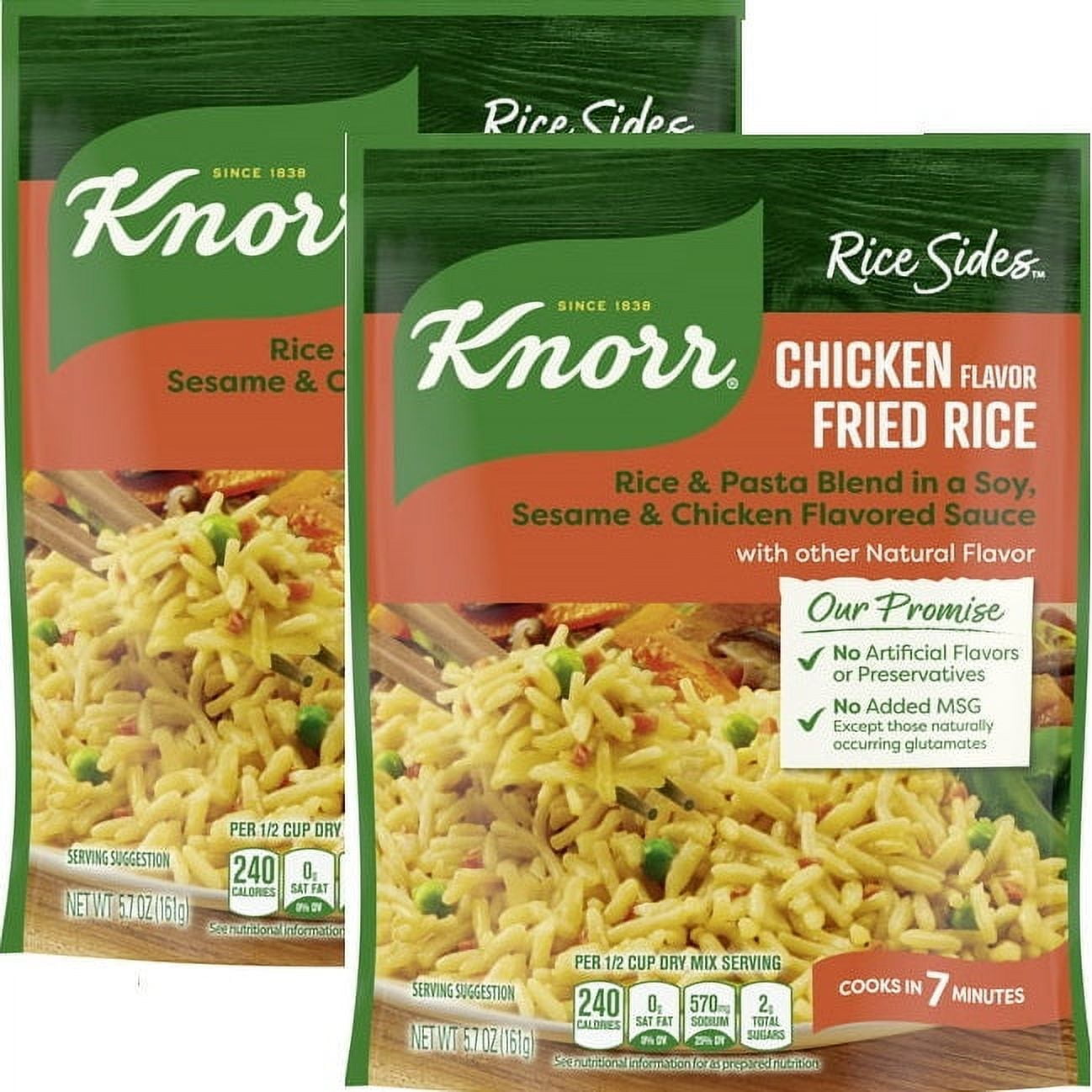 2 Pack Chicken Fried Rice Knorr Rice Sides with Rice and Pasta Blend ...