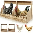 2-Pack Chicken Nesting Box, 2 Compartment Hen & Egg Laying Boxes, Easy ...