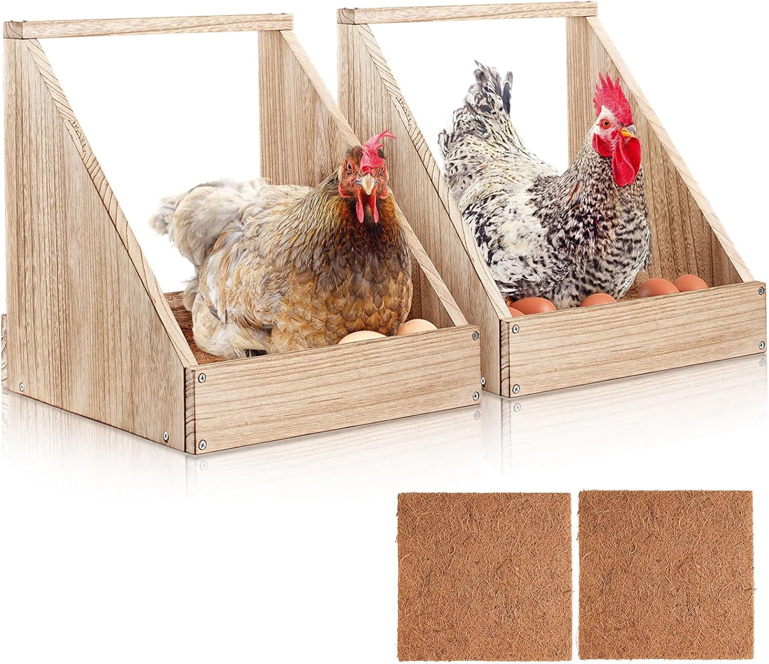 2 Pack Chicken Nesting Box, Wooden Chicken Coop, Chicken Coop ...