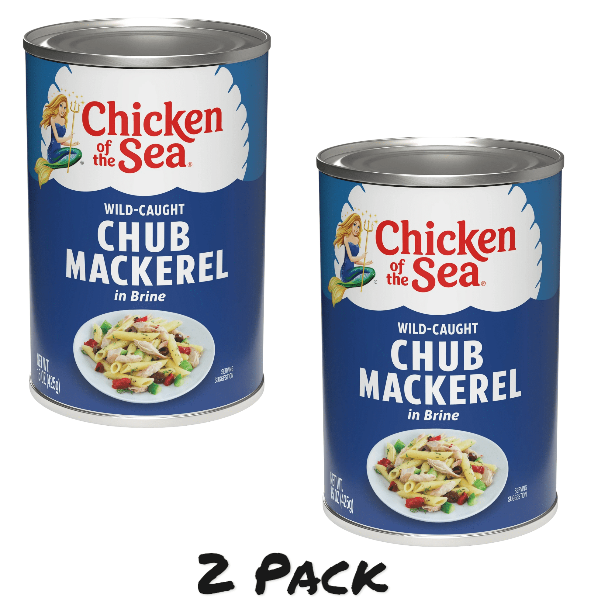 ( 2 Pack) Chicken of the Sea Mackerel in Brine, 15 oz Can - Walmart.com