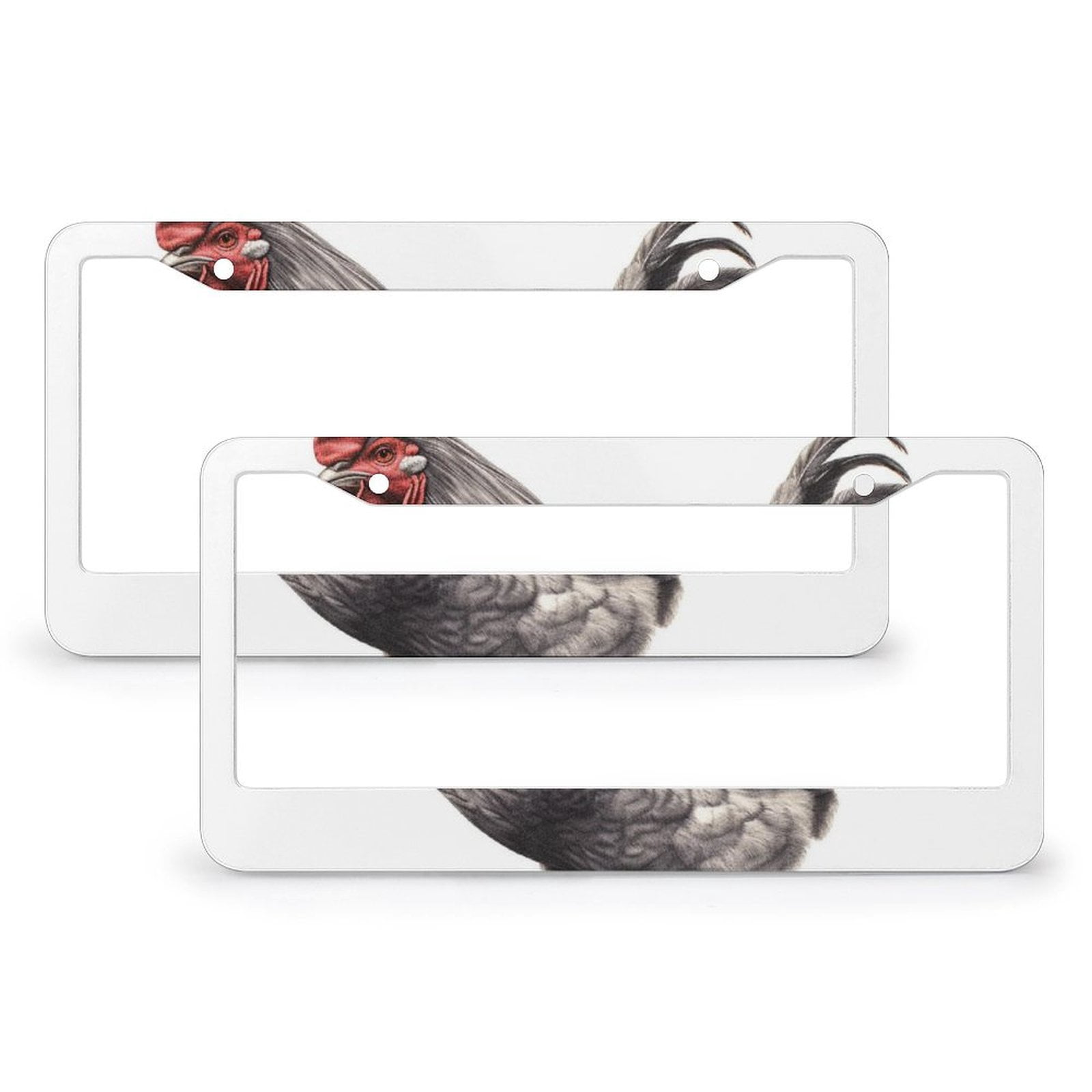 2 Pack Chickens License Plate Frames Retro Rooster Farmhouse Animal ...