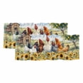 2 Pack Chickens Rooster Valance for Window Yellow Sunflowers Barn ...