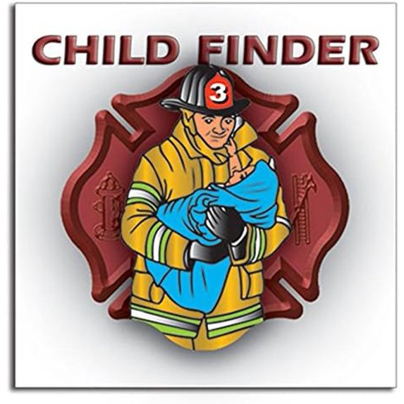 2 Pack Child Finder Vinyl Decals for Windows Alert Fireman of Child ...
