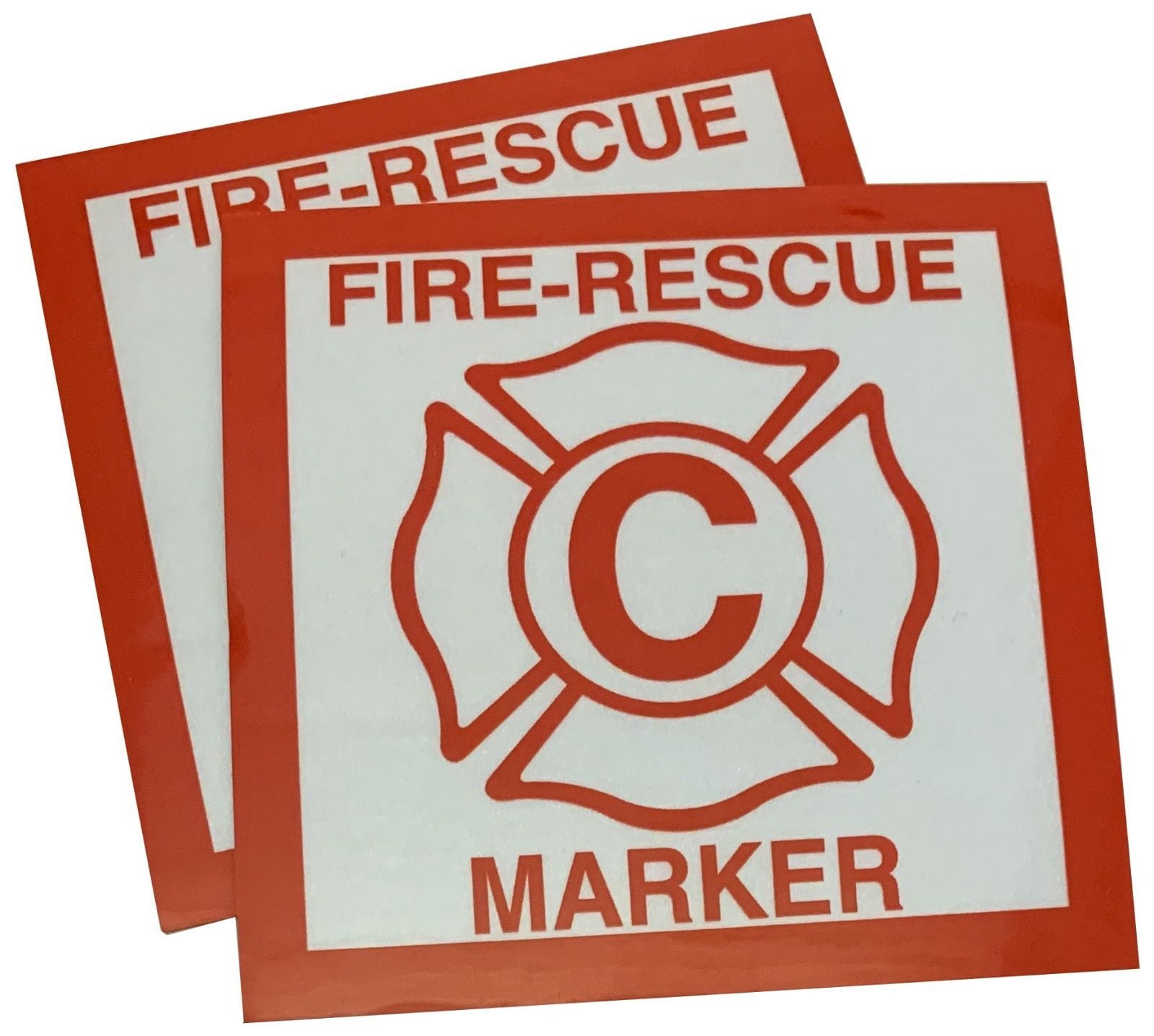 2 Pack Child Fire Rescue Marker Window Decals: Kids Firefighter Warning ...