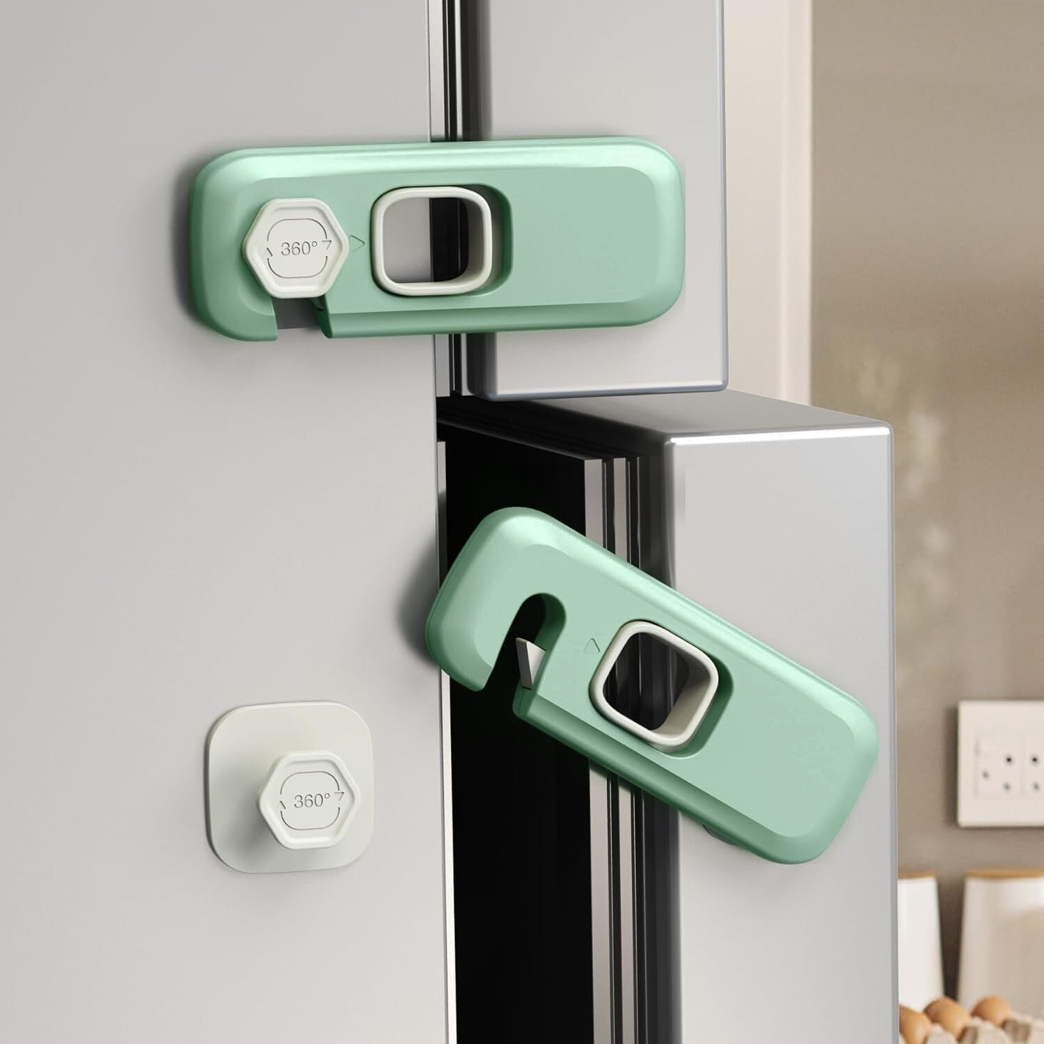 2 Pack Child Refrigerator Lock, Cabinet Locks Baby Proofing for Kids ...