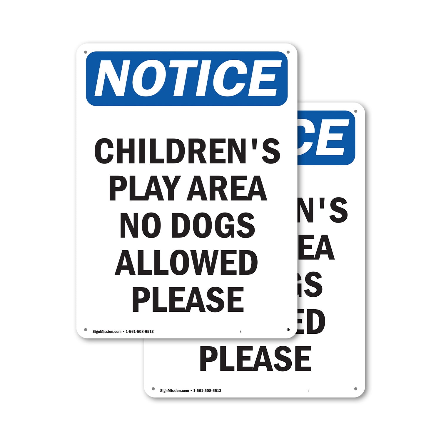 (2 Pack) Children'S Play Area No Dogs Allowed OSHA Notice Sign 12 Inch ...