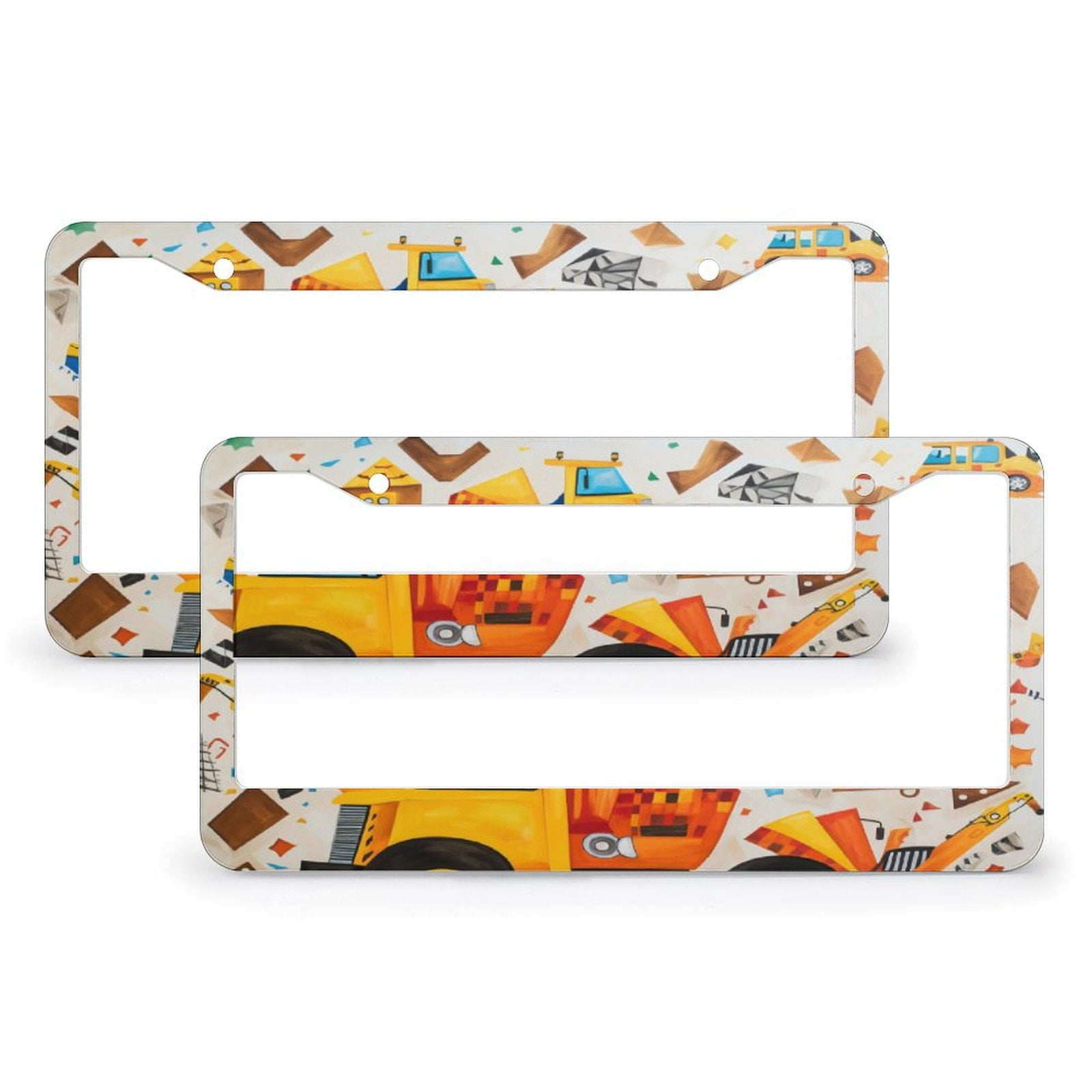 2 Pack Children's Construction Vehicles License Plate Cover Boys ...
