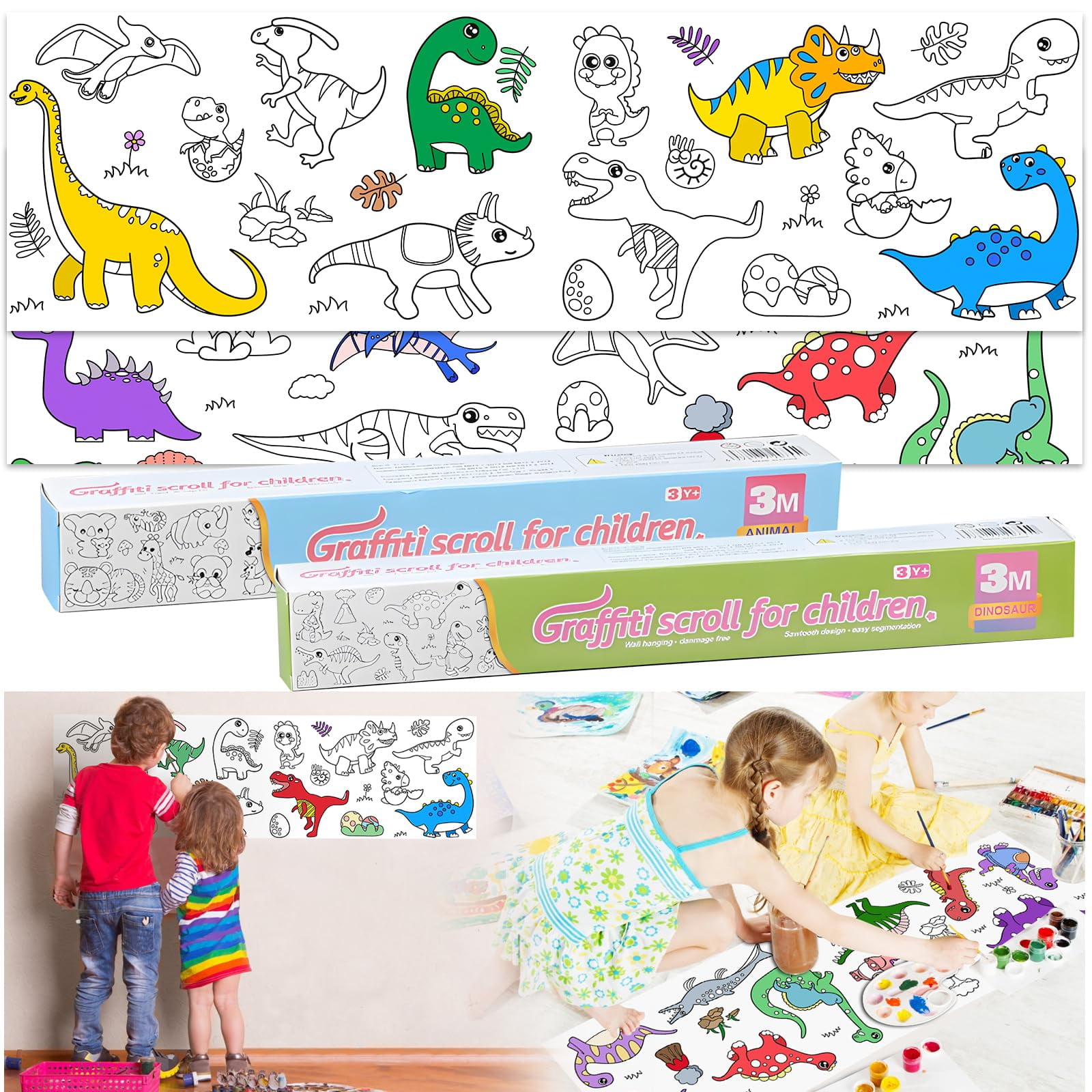 2 Pack Children's Drawing MMF7 Roll, 120 * 12 In Coloring Poster, DIY ...