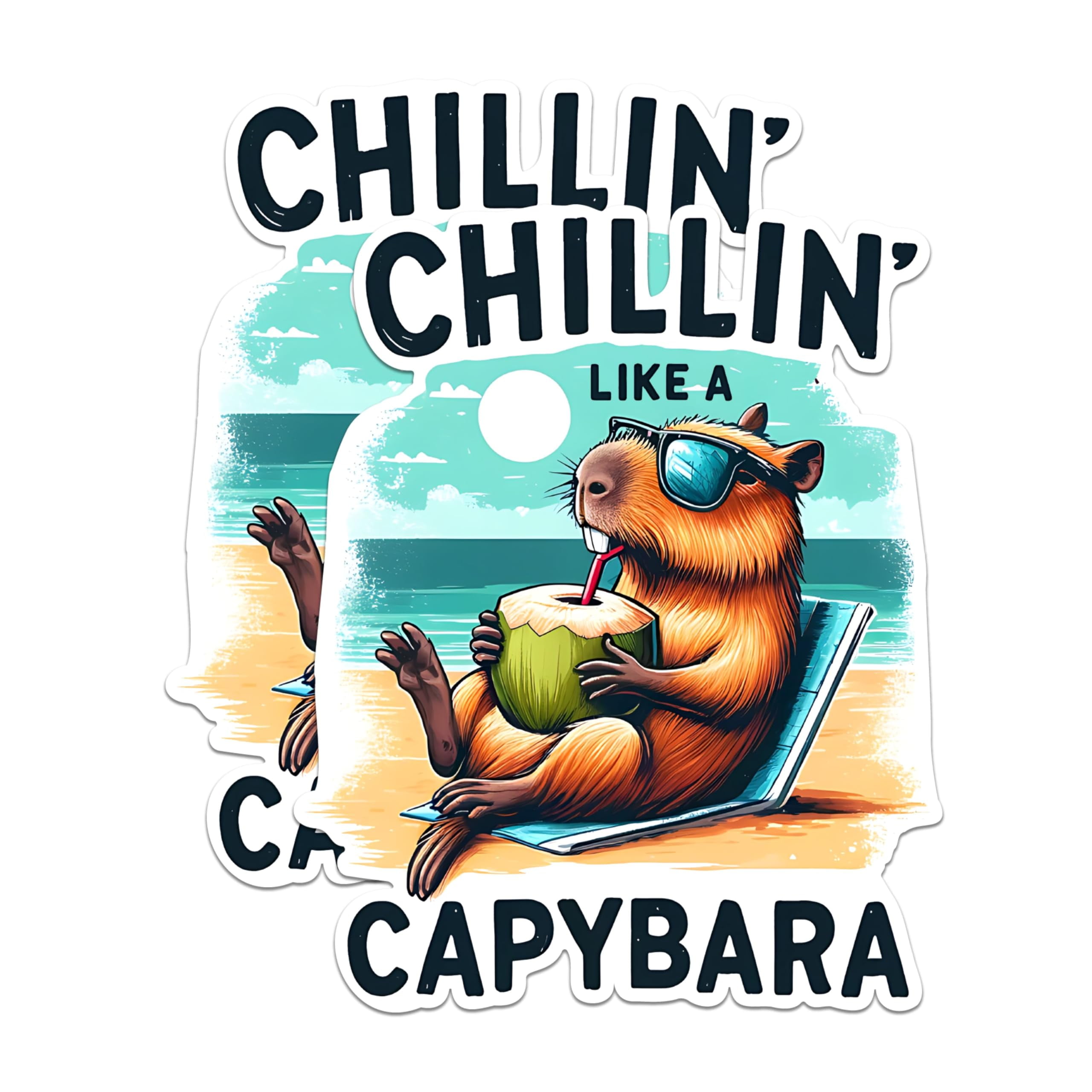 (2 Pack) Chillin' Capybara Magnets - Funny Animal Magnets - Cute ...