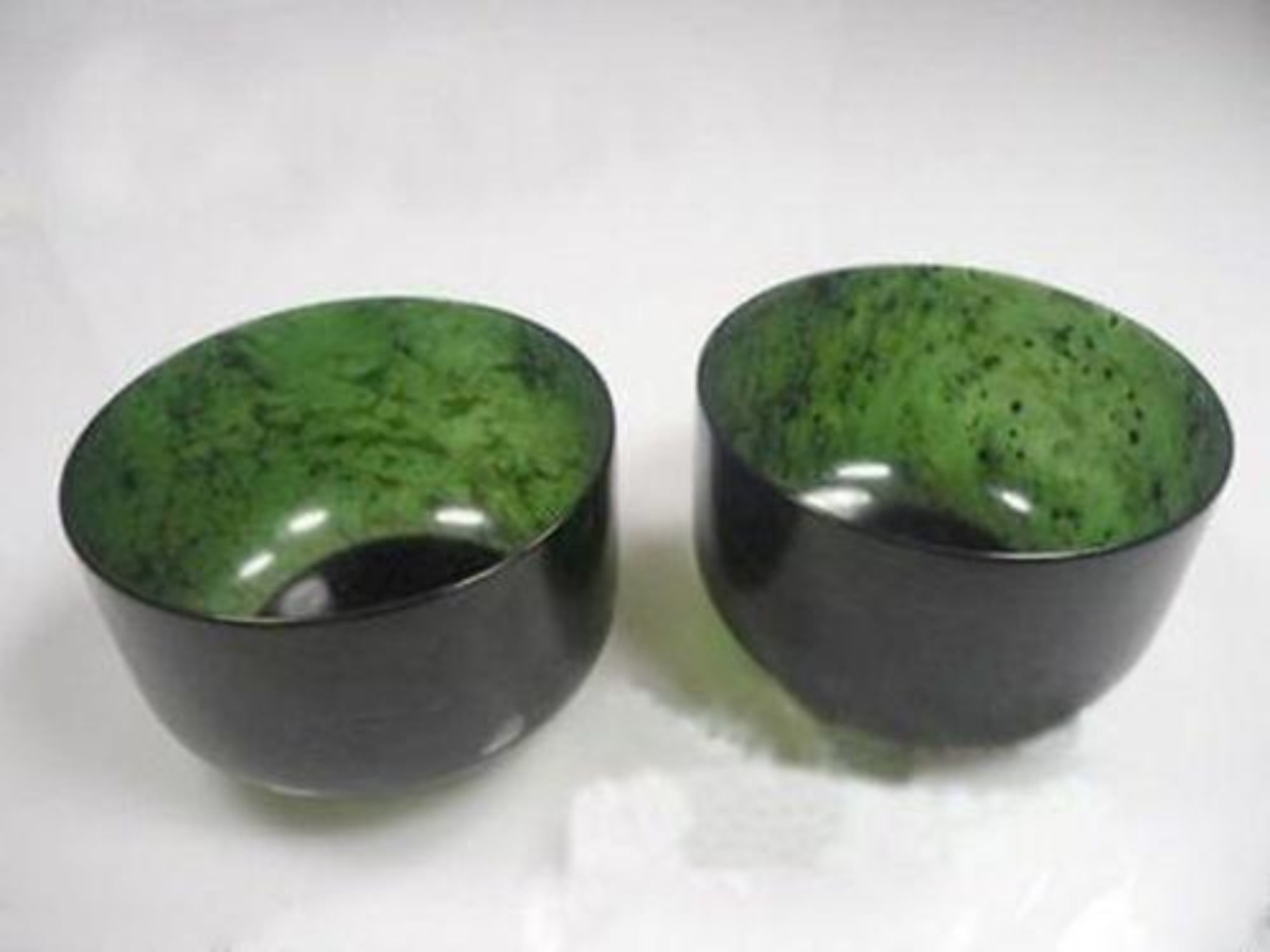2-Pack Chinese Natural Exquisite Hand-Carved China - Jade Bowl ...