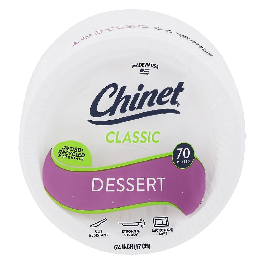 ( 2 Pack ) Chinet Classic Dessert 6.75 Inch Plates, 70 Count - Walmart.com