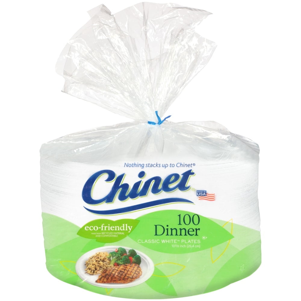 ( 2 Pack ) Chinet Classic White 10.38" Dinner Plates 100 Ct Pack ...