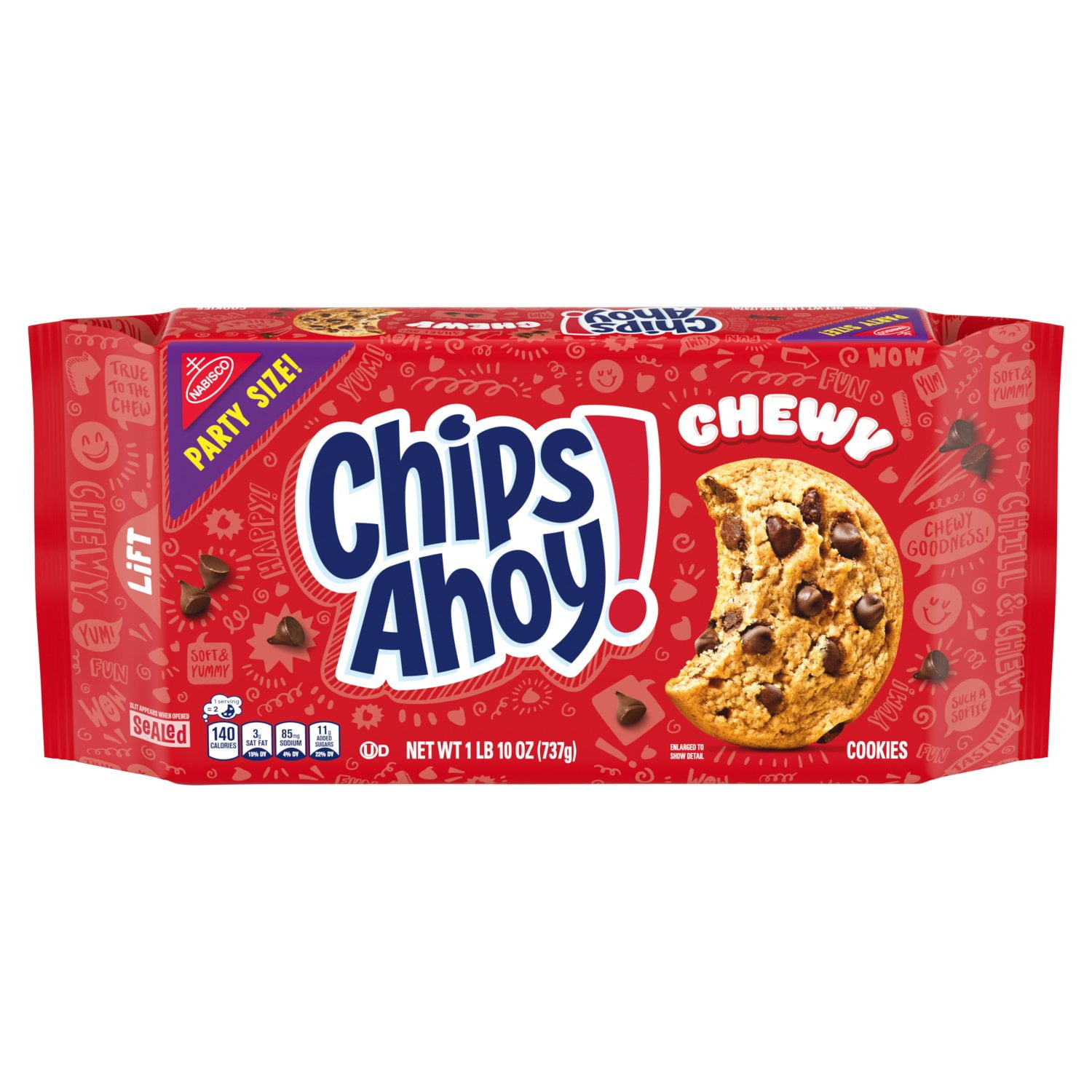 2 Pack - Chips Ahoy! Original Chewy Cookies Party Size 26 oz Package ...