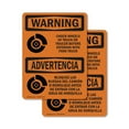 (2 Pack) Chock Wheels Of Truck Or Trailer Bilingual OSHA Warning Sign ...
