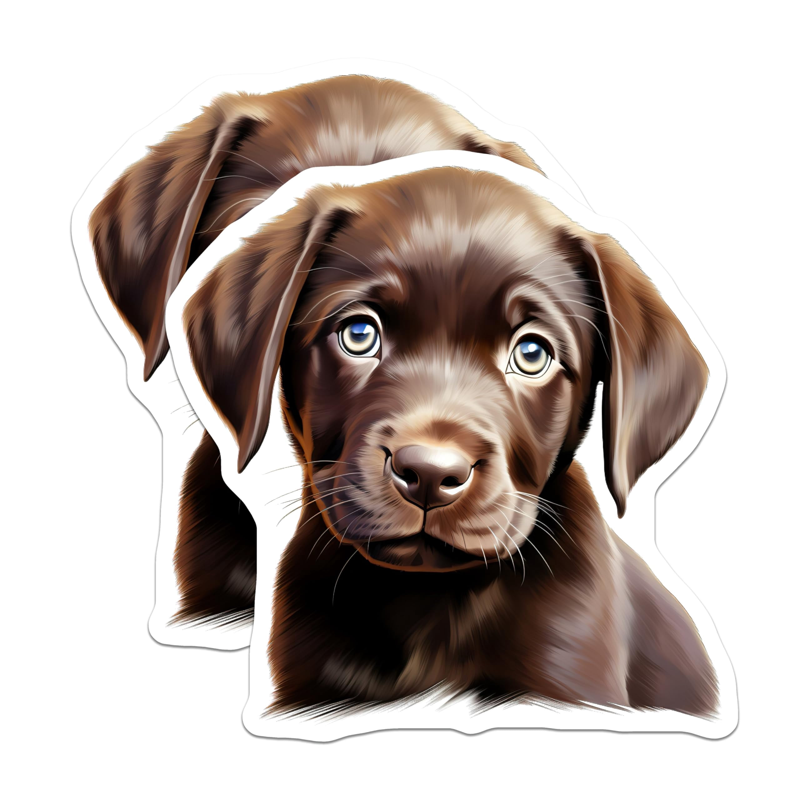 (2 Pack) Chocolate Lab Puppy Magnets - Cute Labrador Retriever - Pet ...