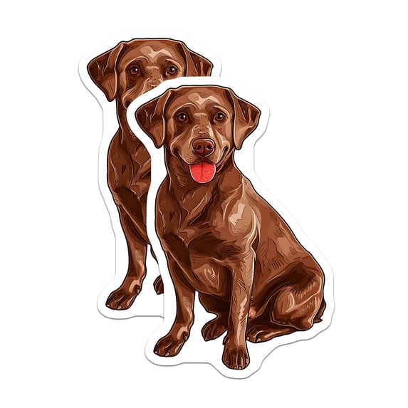 (2 Pack) Chocolate Labrador Magnets - Cute Dog Refrigerator Decoration ...