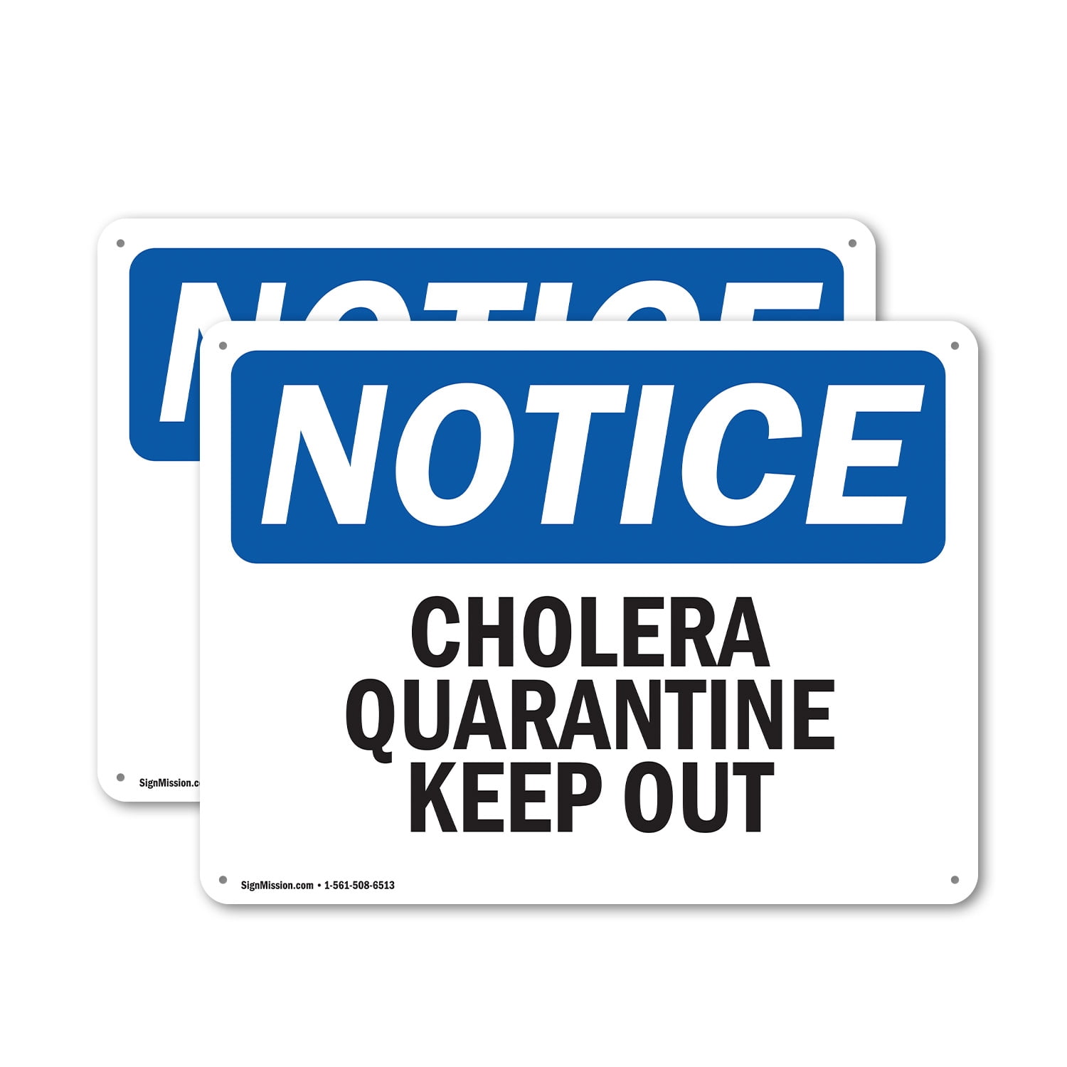 (2 Pack) Cholera Quarantine Keep Out! OSHA Notice Sign 14 Inch X 10 ...