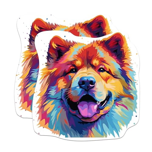 (2 Pack) Chow Chow Dog Breed Stickers - 5 Inches On Longest Side ...