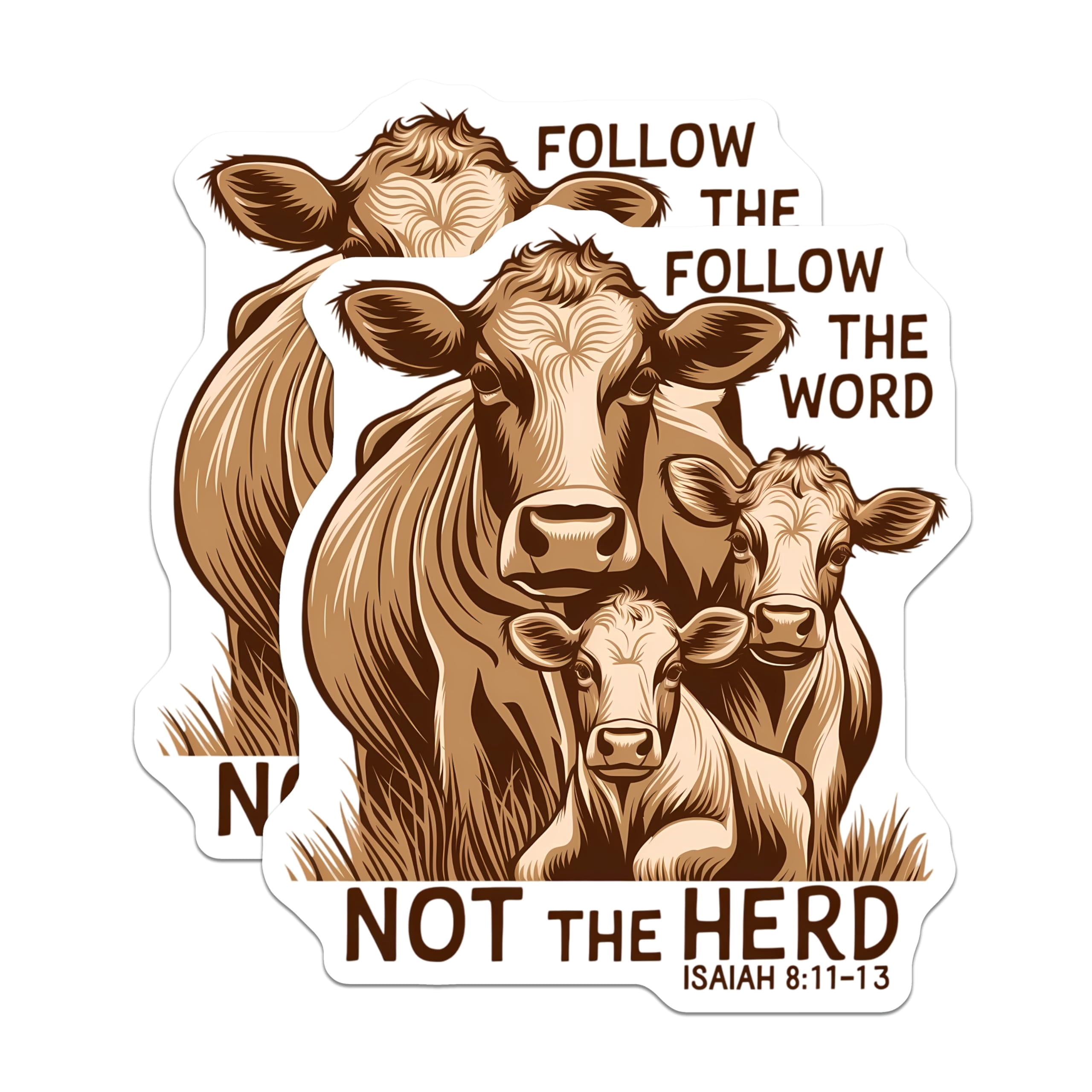 (2 Pack) Christian Cow Stickers - Follow The Word Not The Herd - Isaiah ...