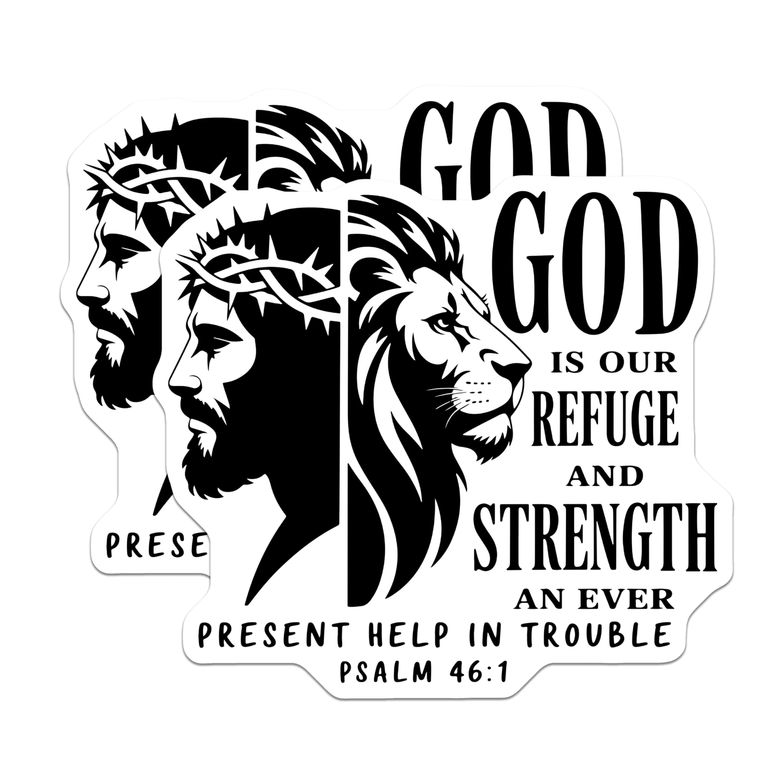 (2 Pack) Christian Magnets - Lion and Jesus - Psalm 46 1 Religious ...