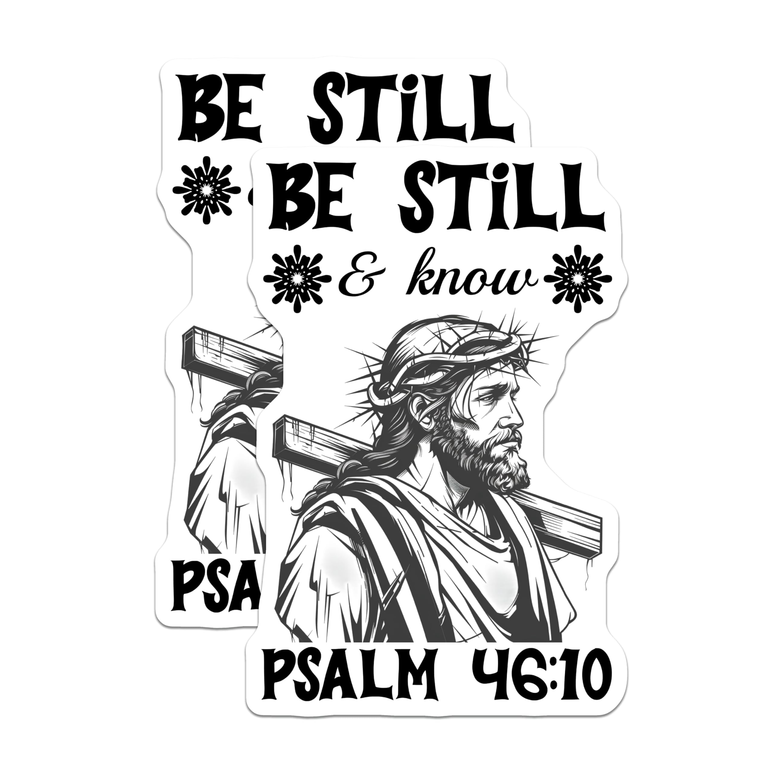 (2 Pack) Christian Stickers - Jesus Christ - Psalm 46 10-5" On Longest ...