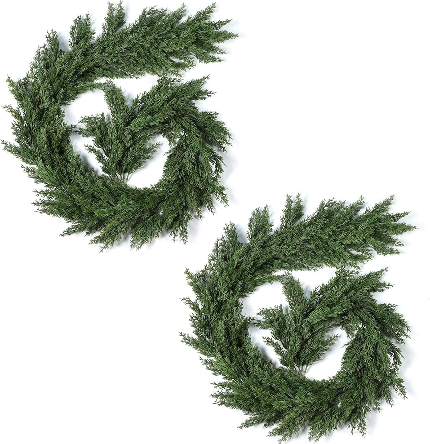 2 Pack Christmas Cedar Pine Cypress Vines Faux Evergreen Cascade ...