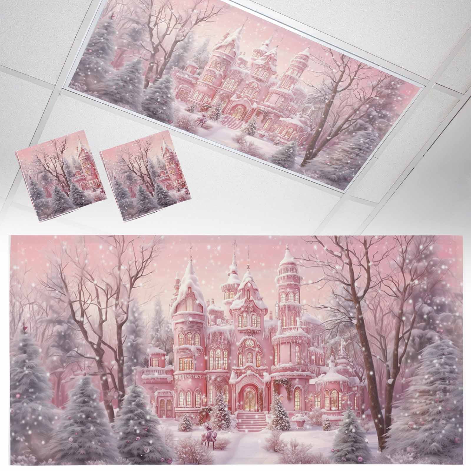 2 Pack Christmas Fluorescent Light Covers for Ceiling Lights Pink ...