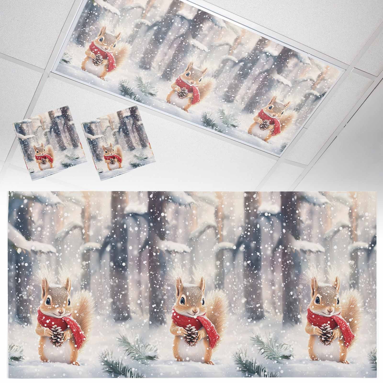 2 Pack Christmas Fluorescent Light Covers for Ceiling Lights Winter ...