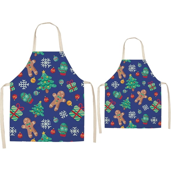 2 Pack Christmas Matching Aprons Kids Adults Cute Chef Aprons for ...