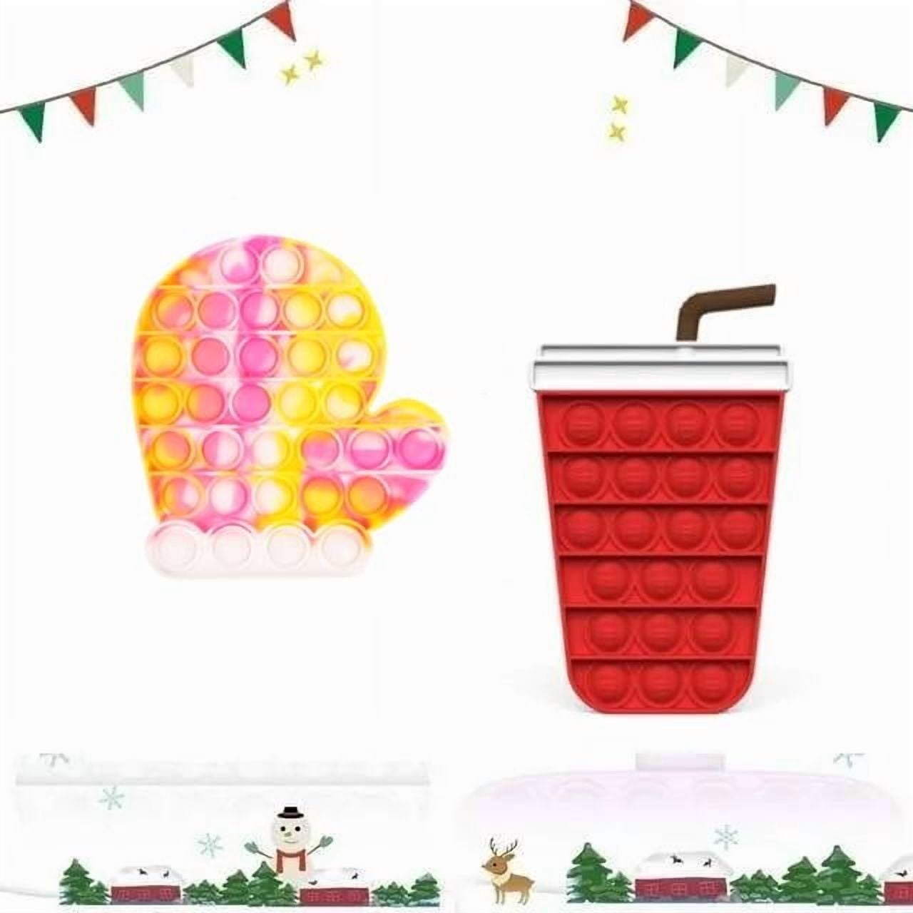 2 Pack Christmas Pop Fidget Toys - Big Size Push Pop Bubbles Fidgets ...