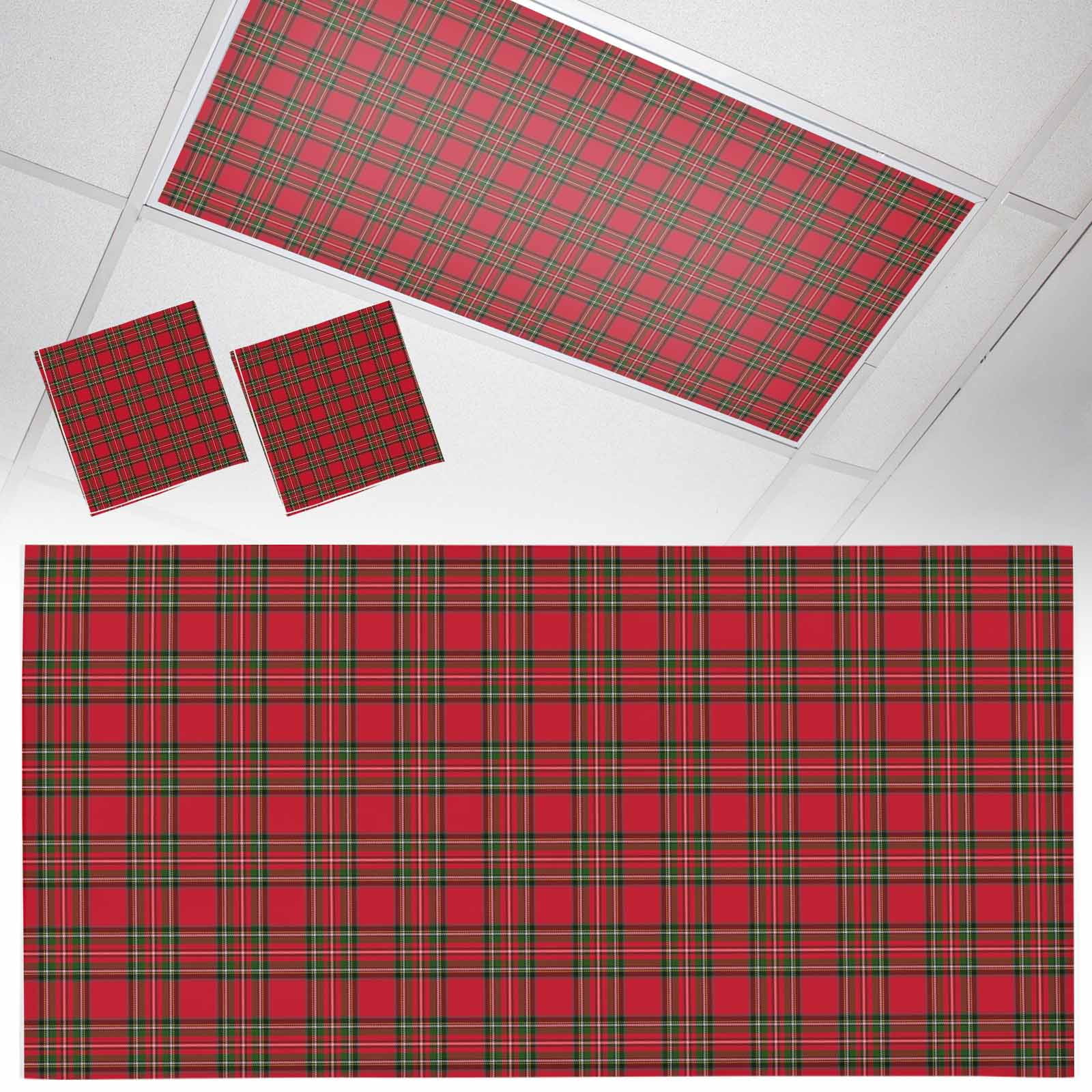 2 Pack Christmas Red Fluorescent Light Covers for Ceiling Lights and ...