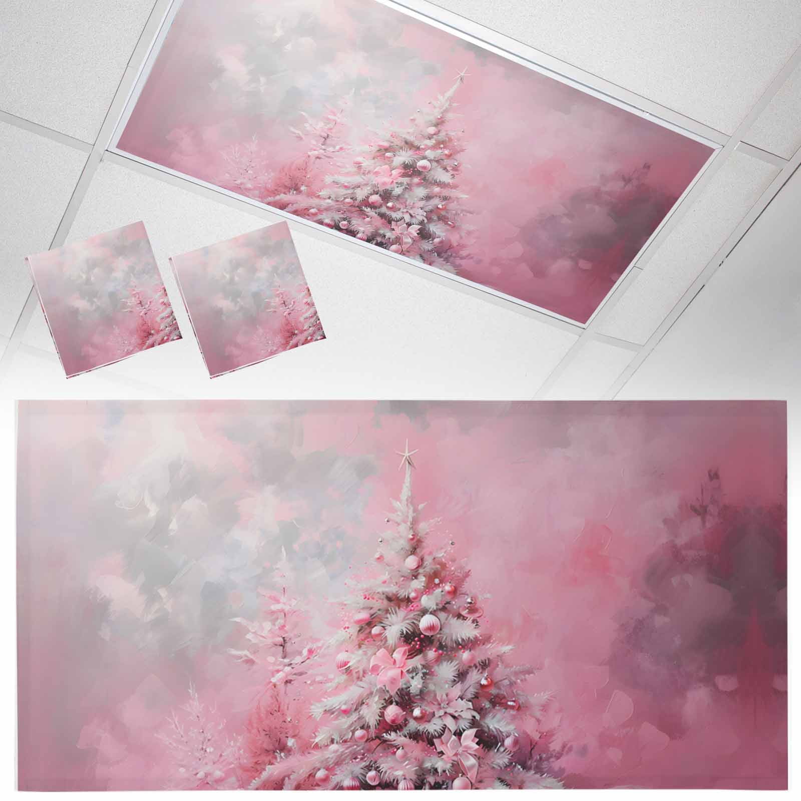 2 Pack Christmas Retro Fluorescent Light Covers for Ceiling Lights Pink ...