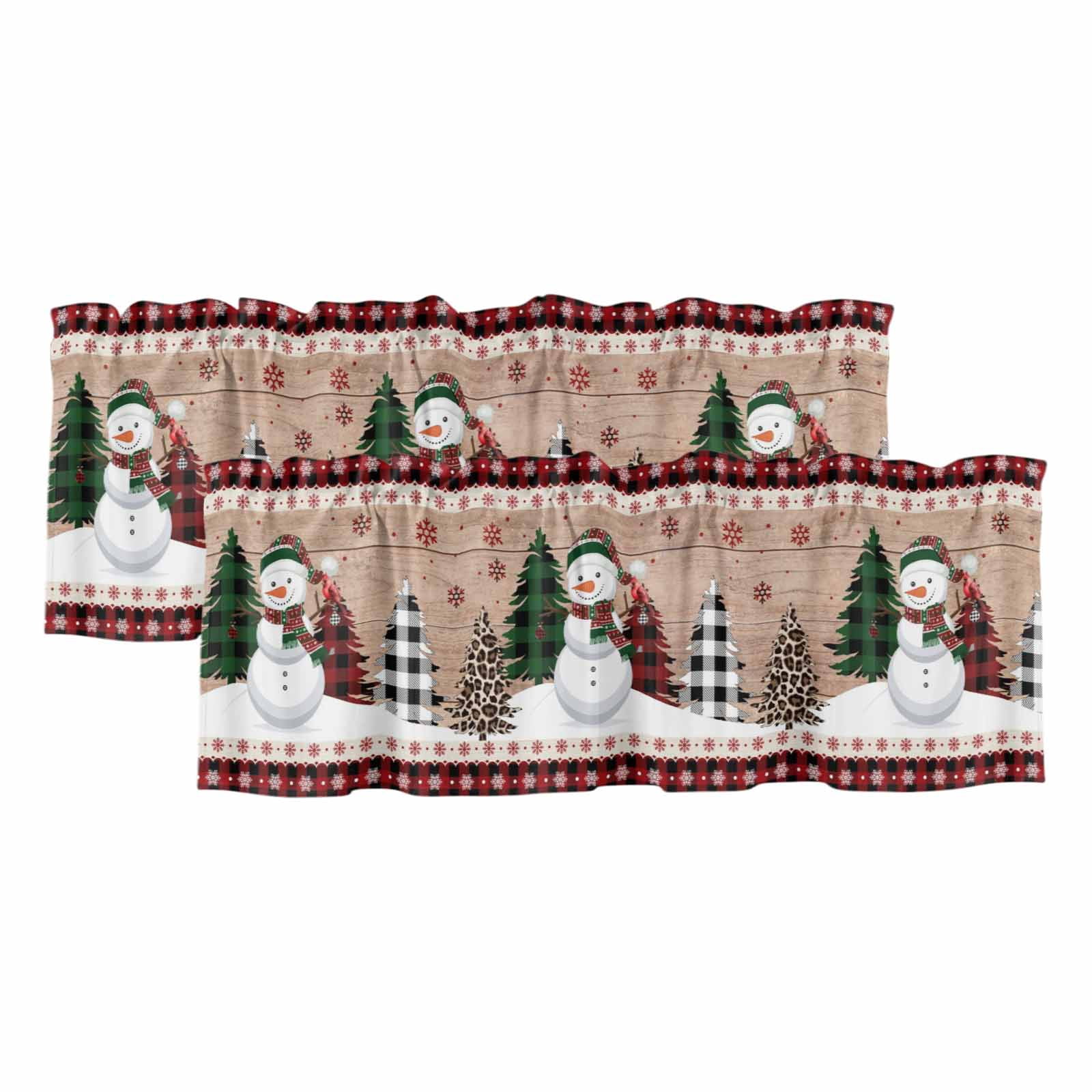 2 Pack Christmas Snowman Valances for Windows Bedroom Living Room ...